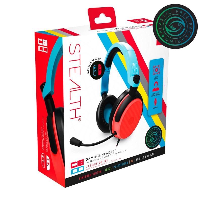 Buy STEALTH C6-100 Gaming Headset (Neon Blue/Neon Red) Now